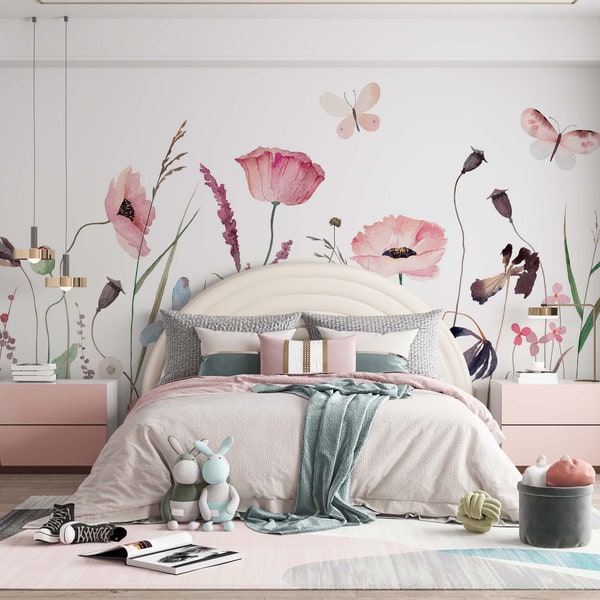 Wild Flower Wallpaper - Etsy