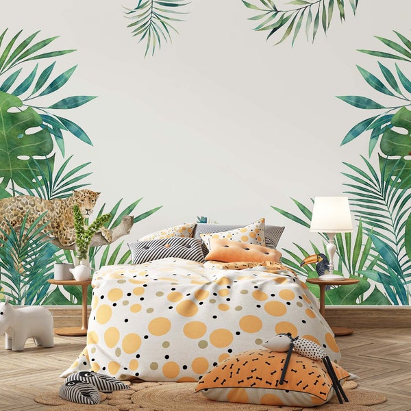 Safari Leaf Wallpaper - Etsy