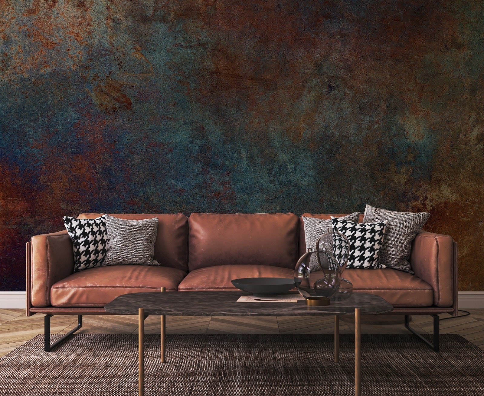 Rust Wall Mural, Textured Industrial Lookingpeel and Stick Wallpaper ...