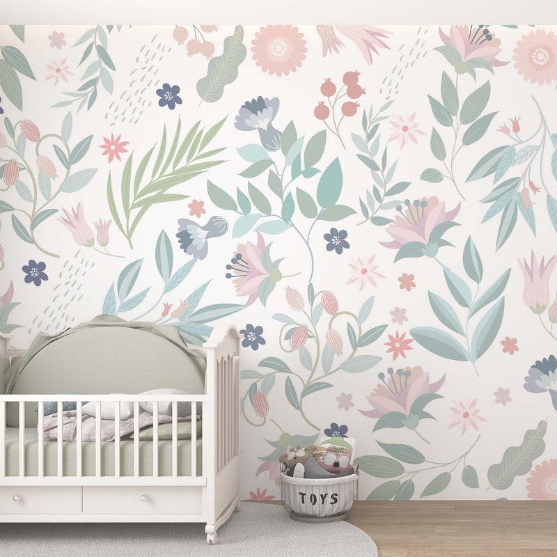 Pastel Floral Wallpaper - Etsy