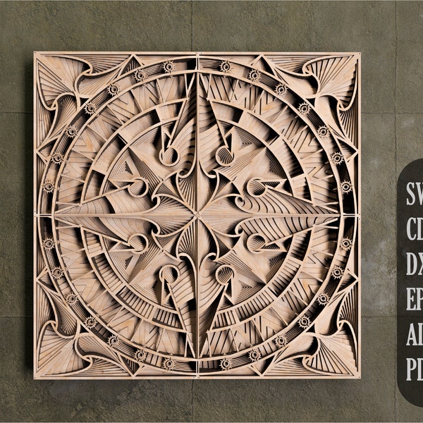 Layered Compass Rose Svg - Etsy