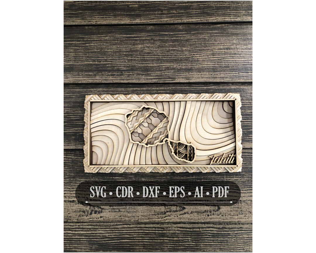 Tahiti Svg Tropical Cheer Sunset, Layered Mandala Drawings for CNC ...