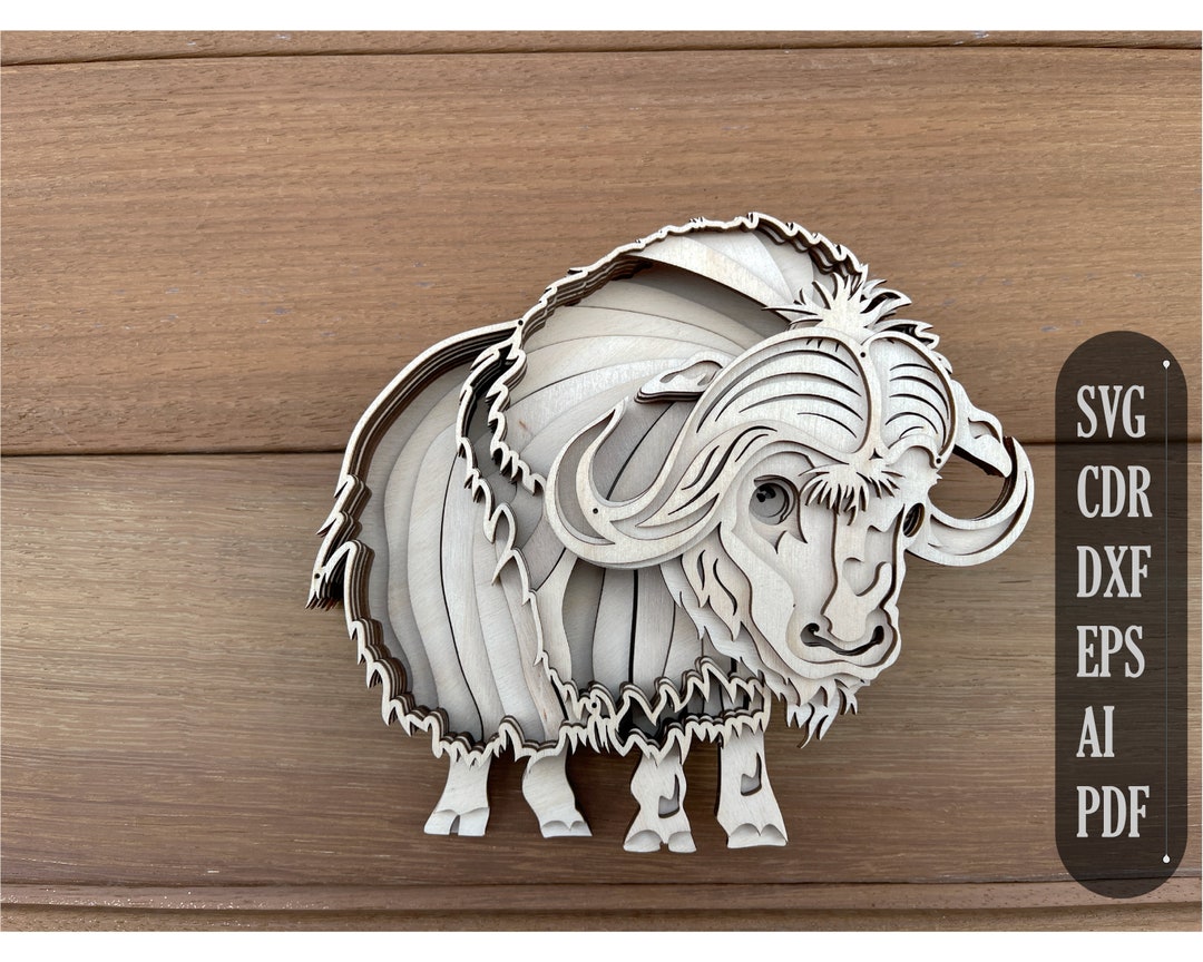 Highland Cow Svg Farm Animal Musk OX Svg Layered Drawings - Etsy Canada