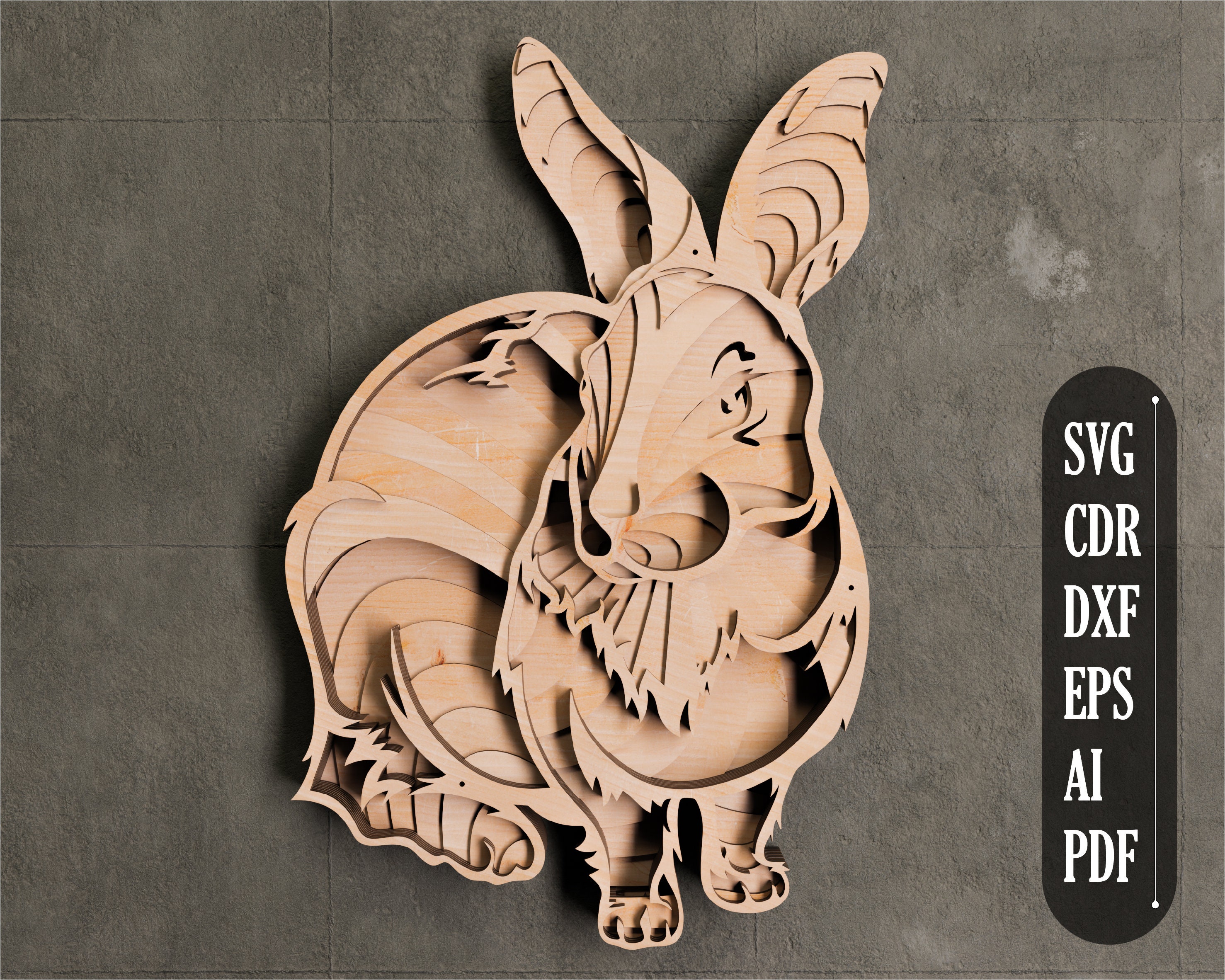 Laser Cut Files Bunny Svg 3d Mandala Svg Layered Rabbit - Etsy