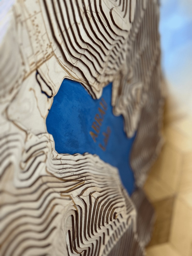 Custom 3d Topographic Lake Map Digital Laser Cut Drawings - Etsy