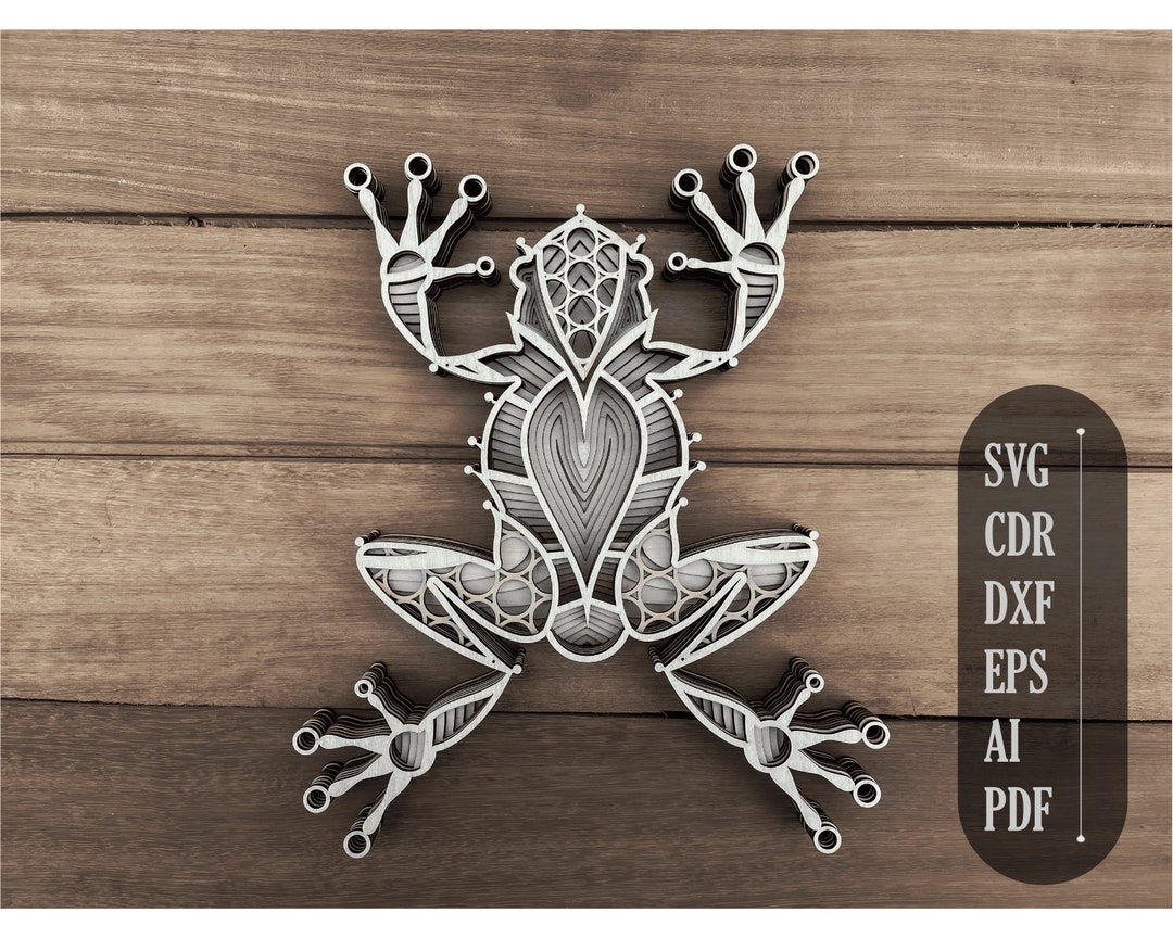 Frog Svg, Animal Kingdom Svg, Layered Drawings for CNC Cutting ...