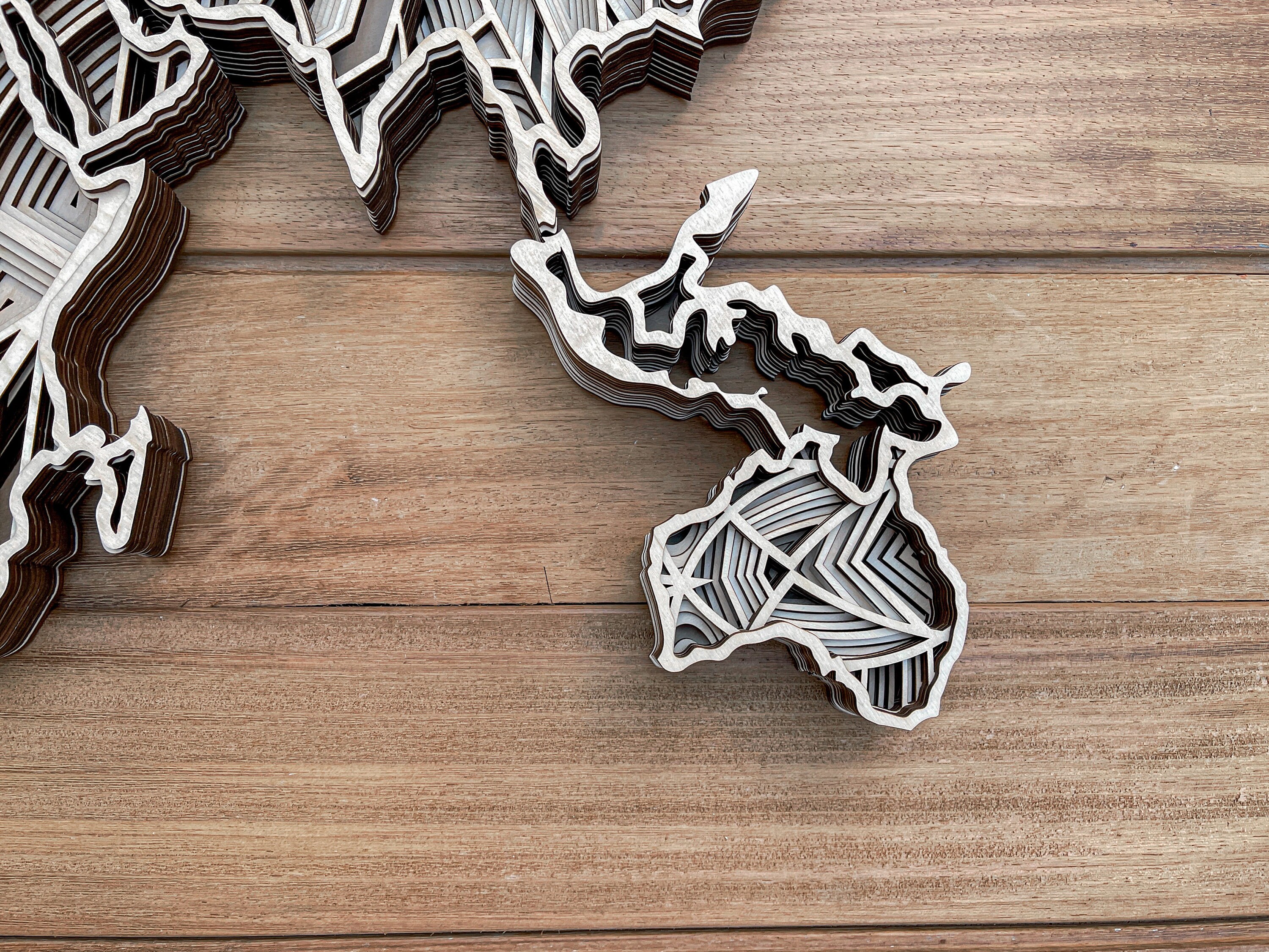 World Map Svg Layered Wall Art Adventure Layered Mandala - Etsy