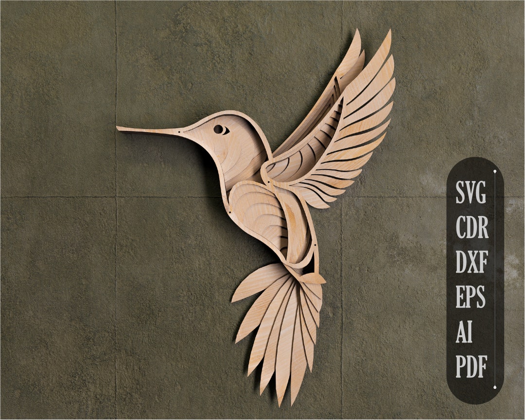 Colibrí svg, Bird Svg, Dibujos en capas para equipos de corte CNC ...