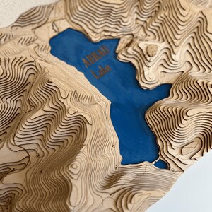 Custom 3d Topographic Lake Map Digital Laser Cut Drawings - Etsy