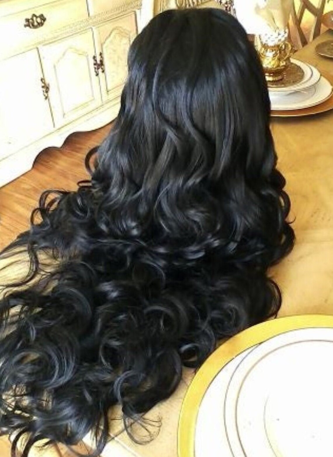 24 Beautiful Black Lace Front Wig Lace Front Wig Heat Resistant Long ...