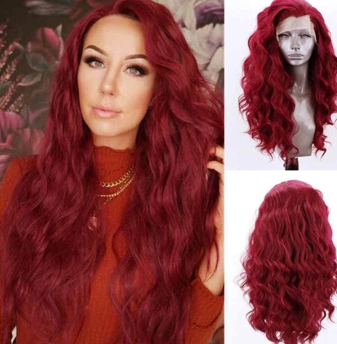 24 RED Beauty Lace Front Wig Lace Front Wig Heat - Etsy
