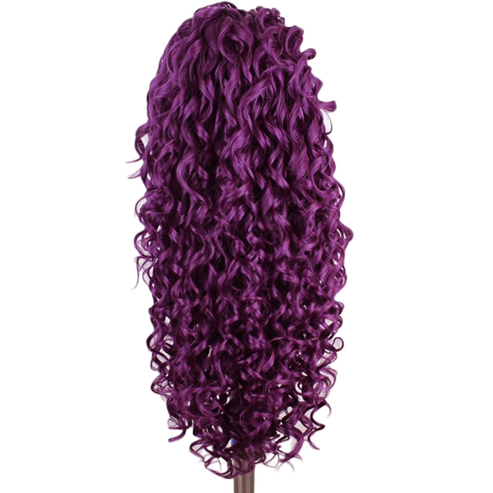 24 Dark Purple Curly Wavy Lace Front Wig BRAND NEW - Etsy