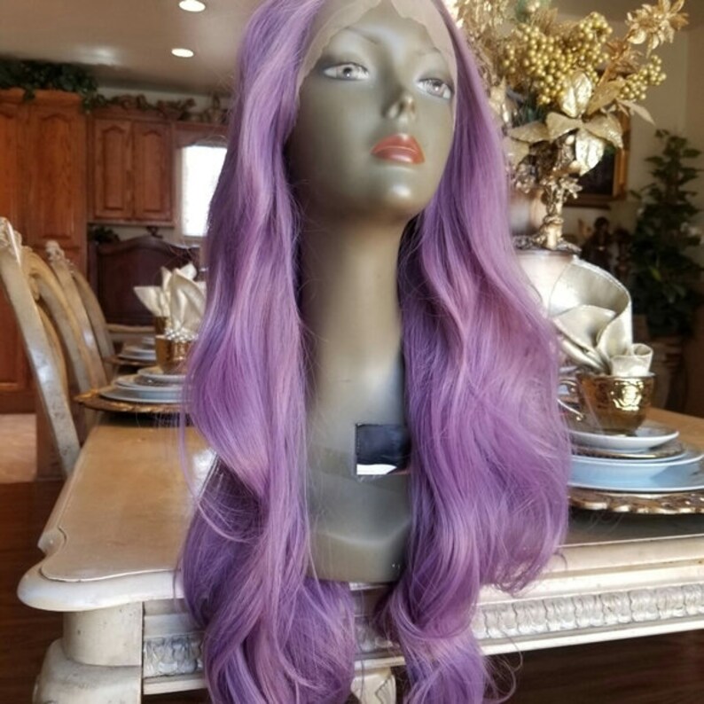 24 LILAC Purple Beautiful Lace Front Wig Lace Front Wig Heat Resistant ...