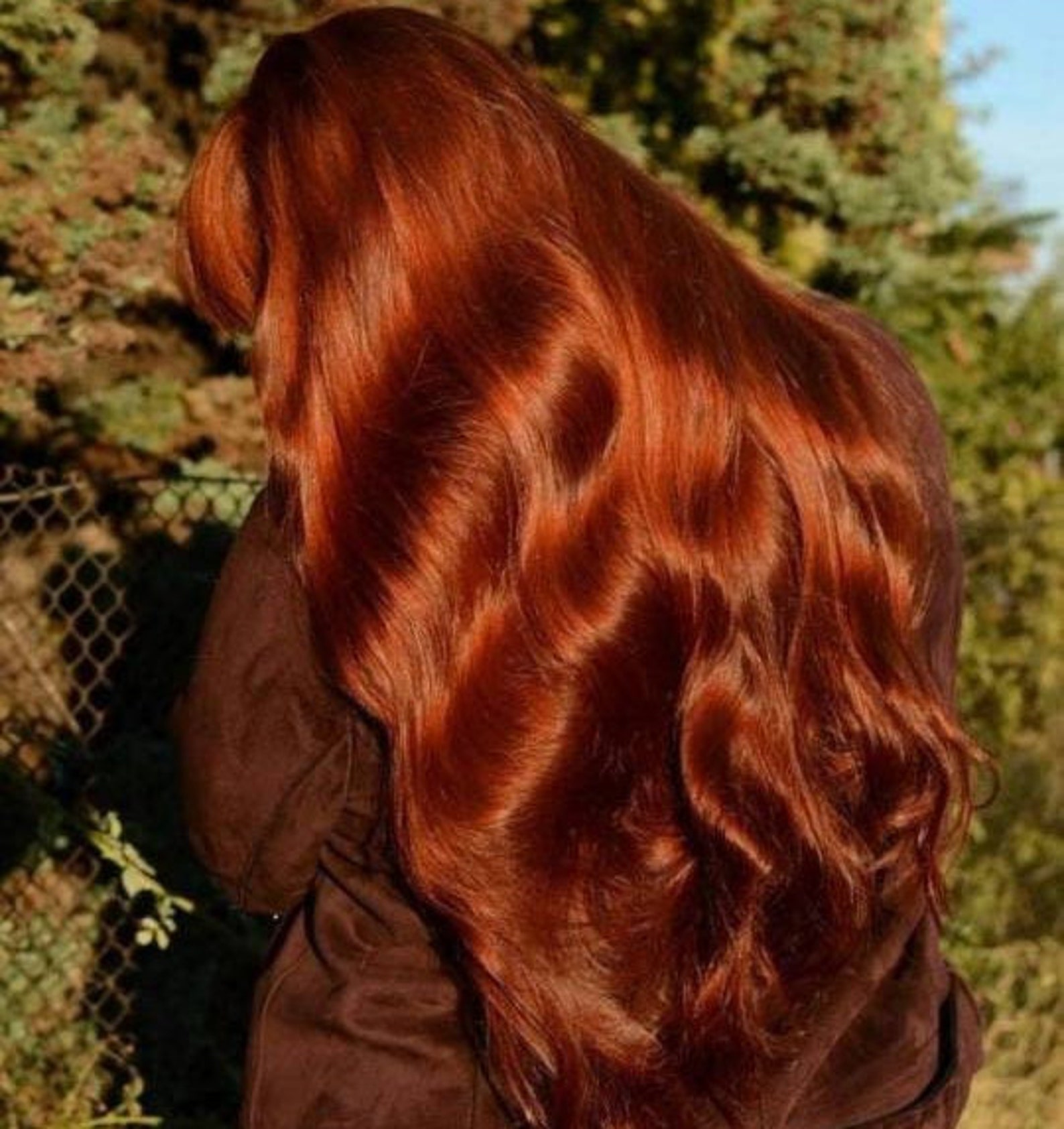 24 COPPER Human Hair Red Wavy Wig Lace Front Wig Heat - Etsy