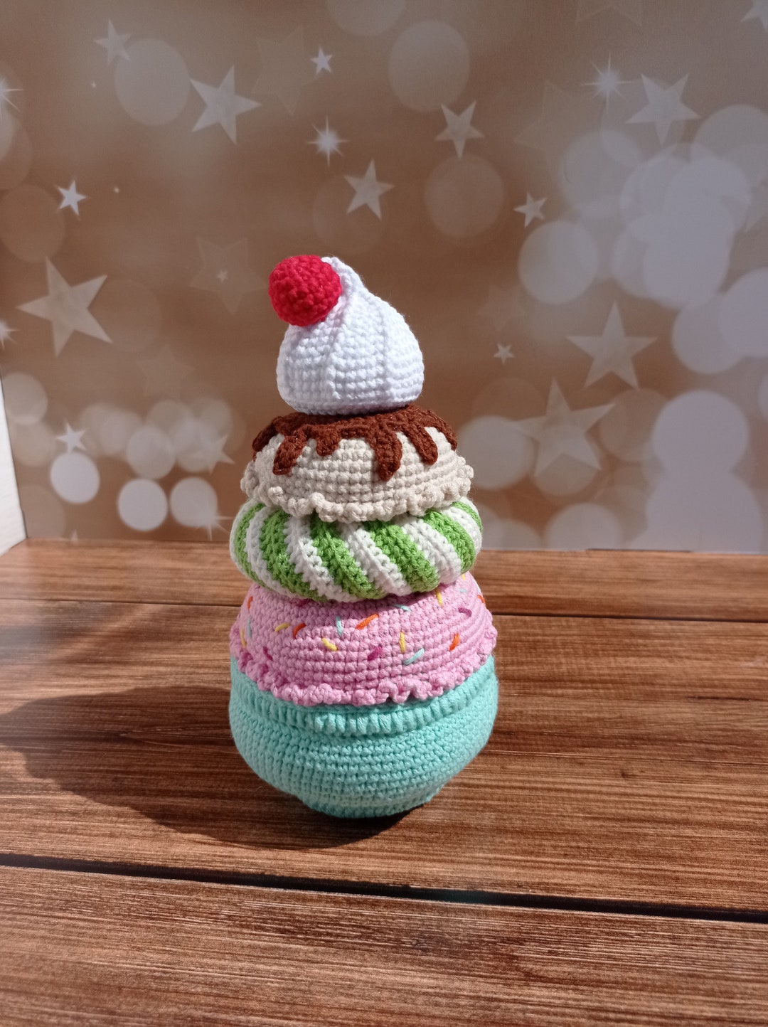 Toy for Baby From 6 to 12 Months Crochet Pyramid. Knitted Pyramid. for ...