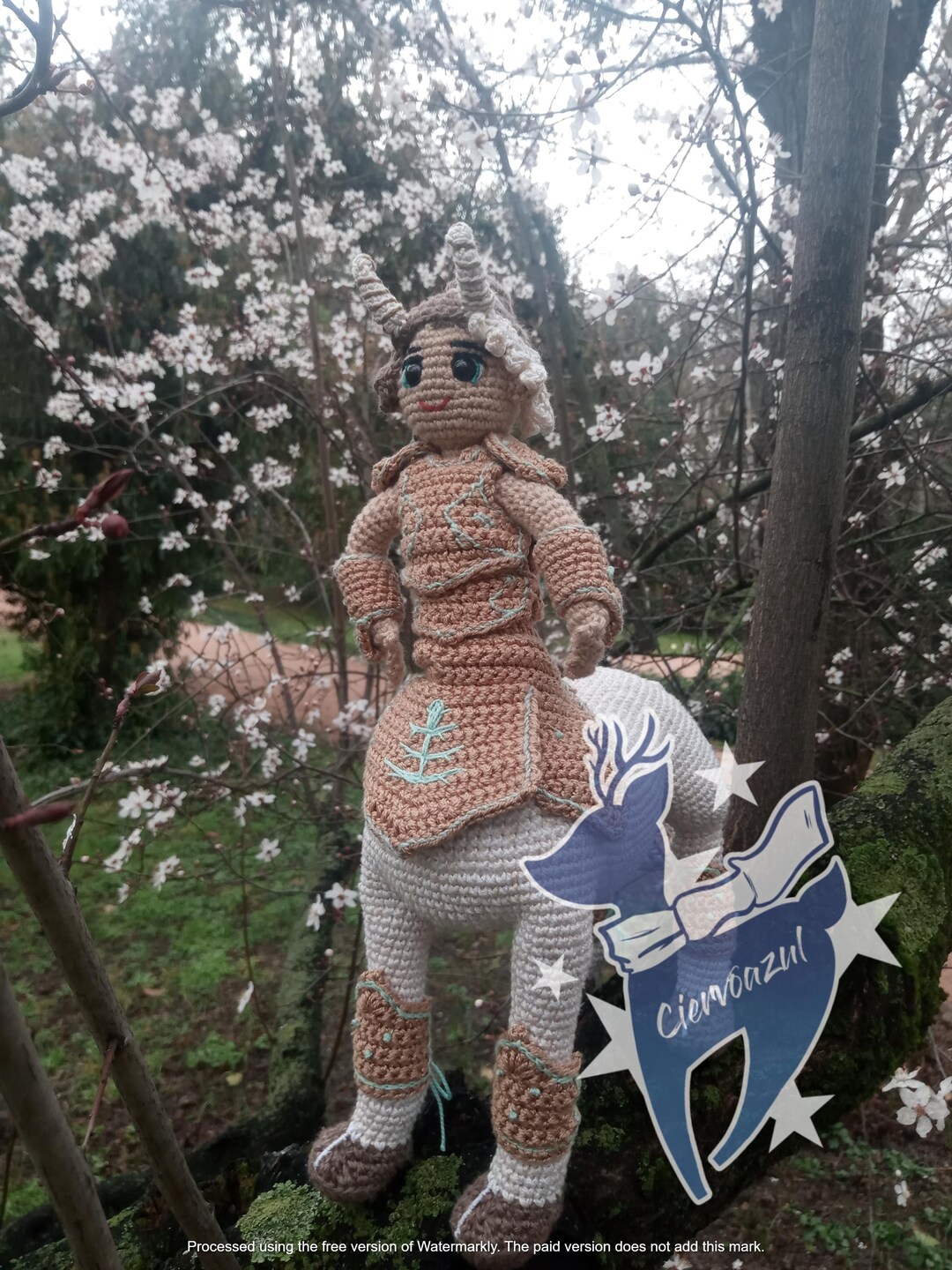 Handmade Armored Centaur Plush – Crochet Fantasy Warrior Doll – OOAK ...