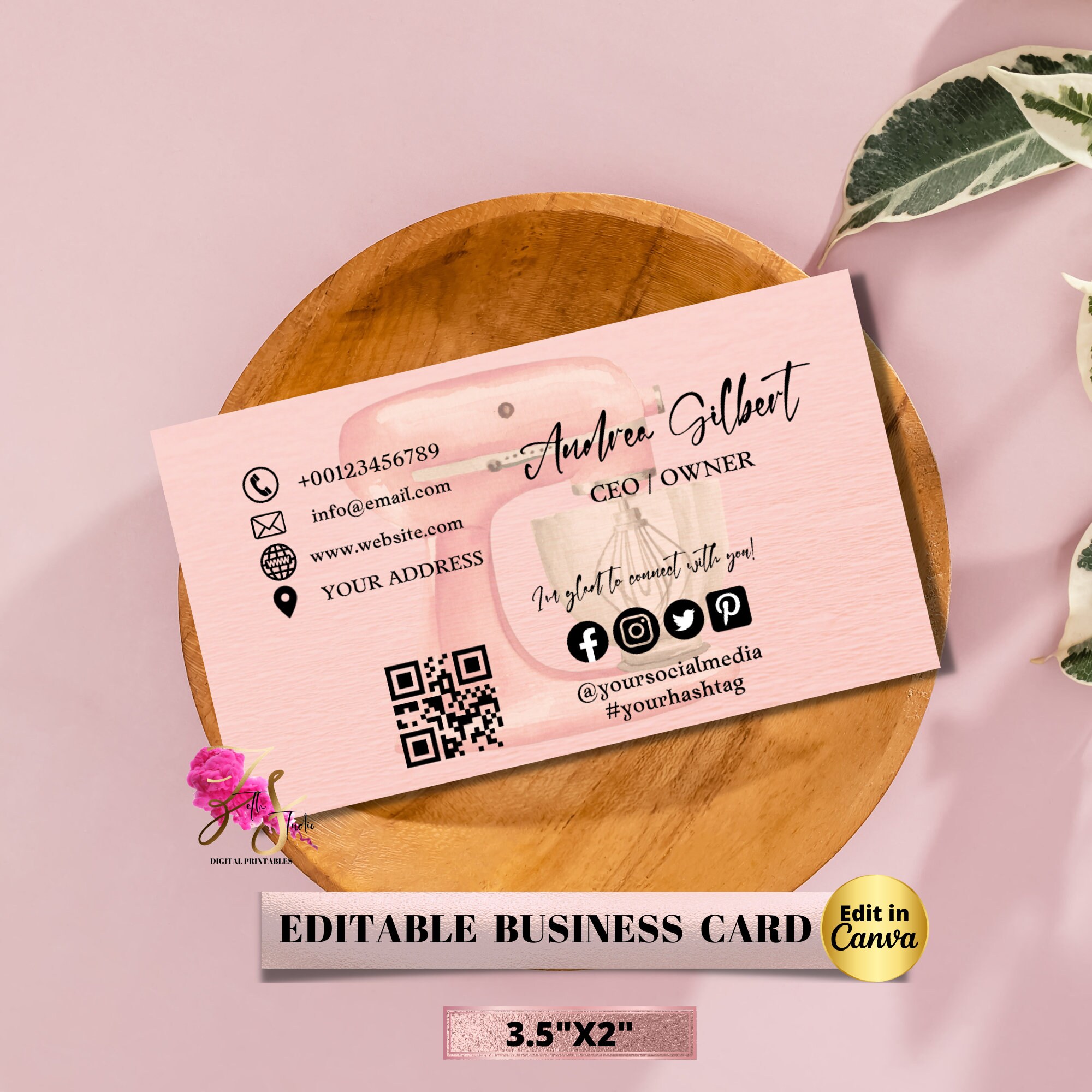MODERN Creative Cake Bakery Business Card Template DIY Business Card ...