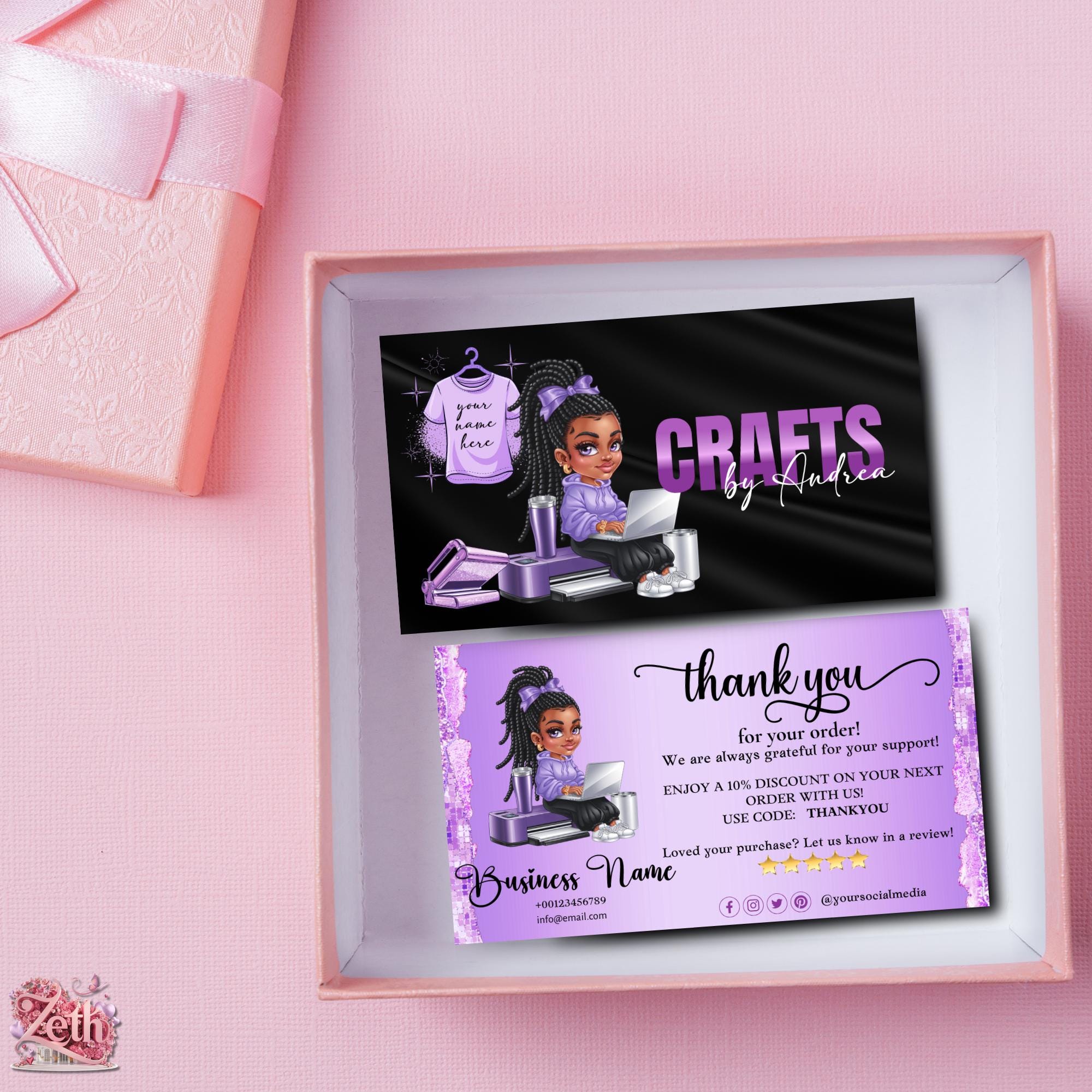 Crafting Business Card Design, Crafter Logo T-shirt Business Card, Heat ...
