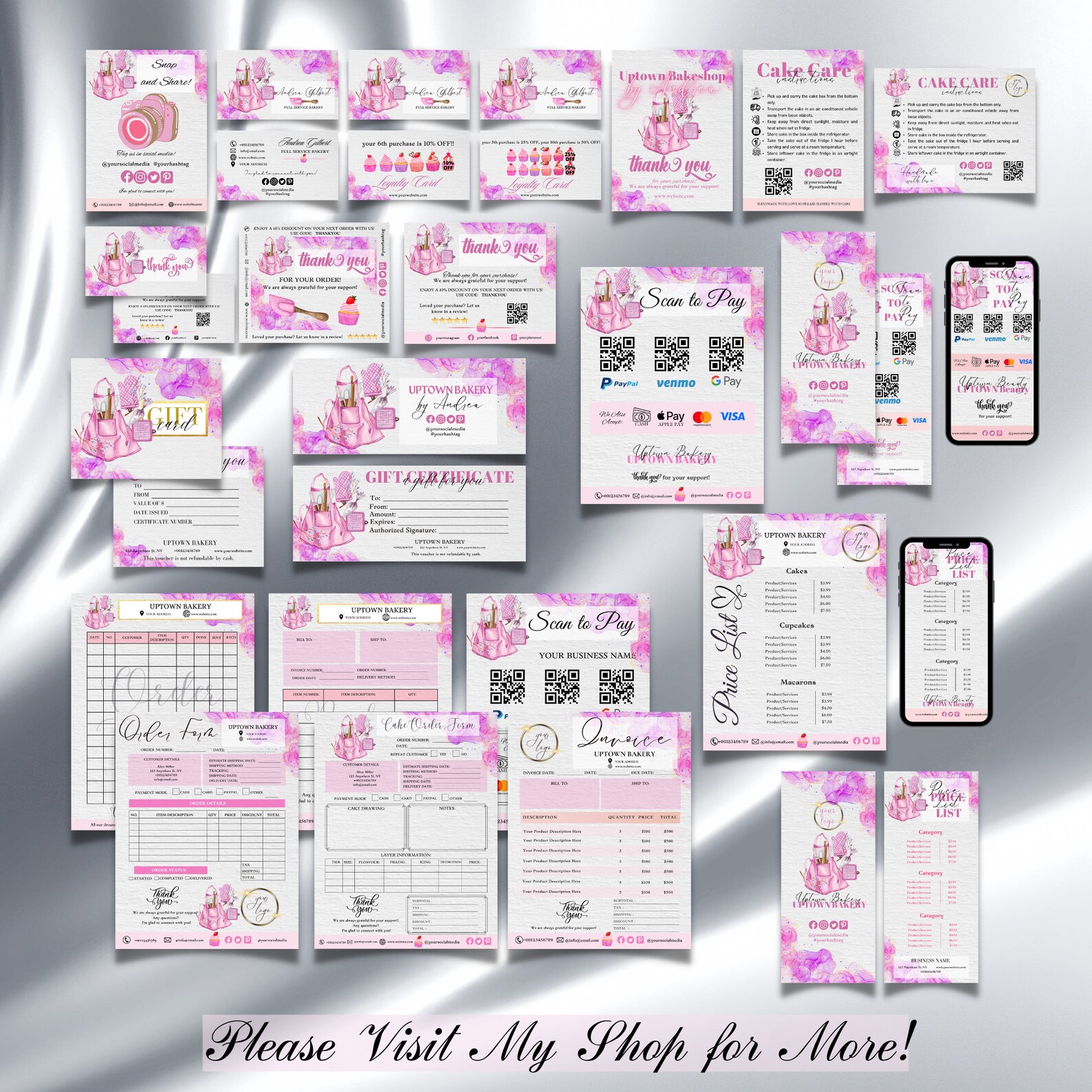 BAKERY Price List Template, Editable Modern Pricing Guide, Instagram ...