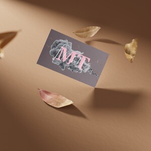 Editable Black Smoke Business Card Template, Feminine Business Card ...