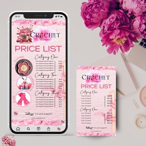 Pink Crochet Modern Editable Business Card Template, Textable Crochet ...
