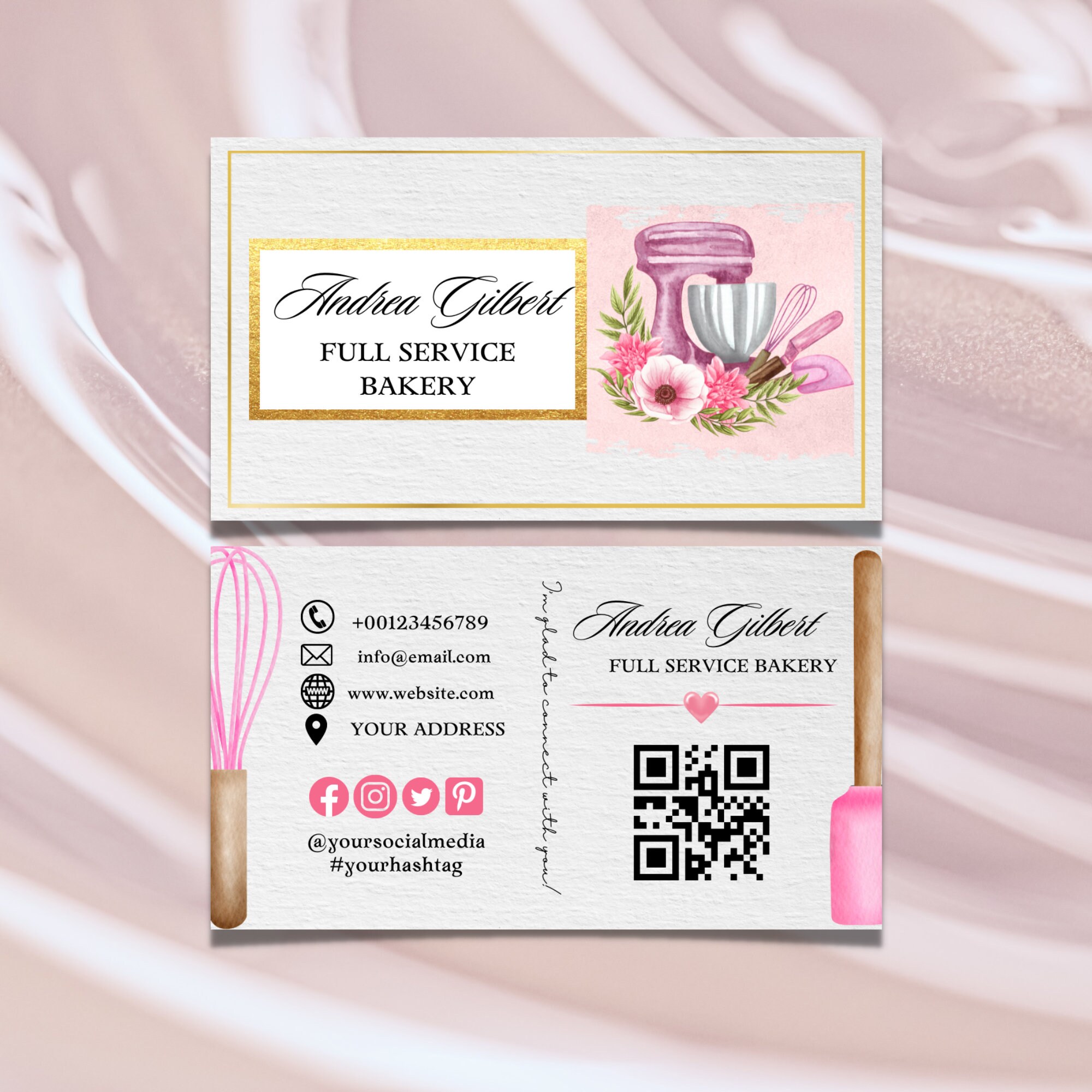 Modern Creative Stylish Bakery, Pastry & Cake Business Card Kit Digital ...