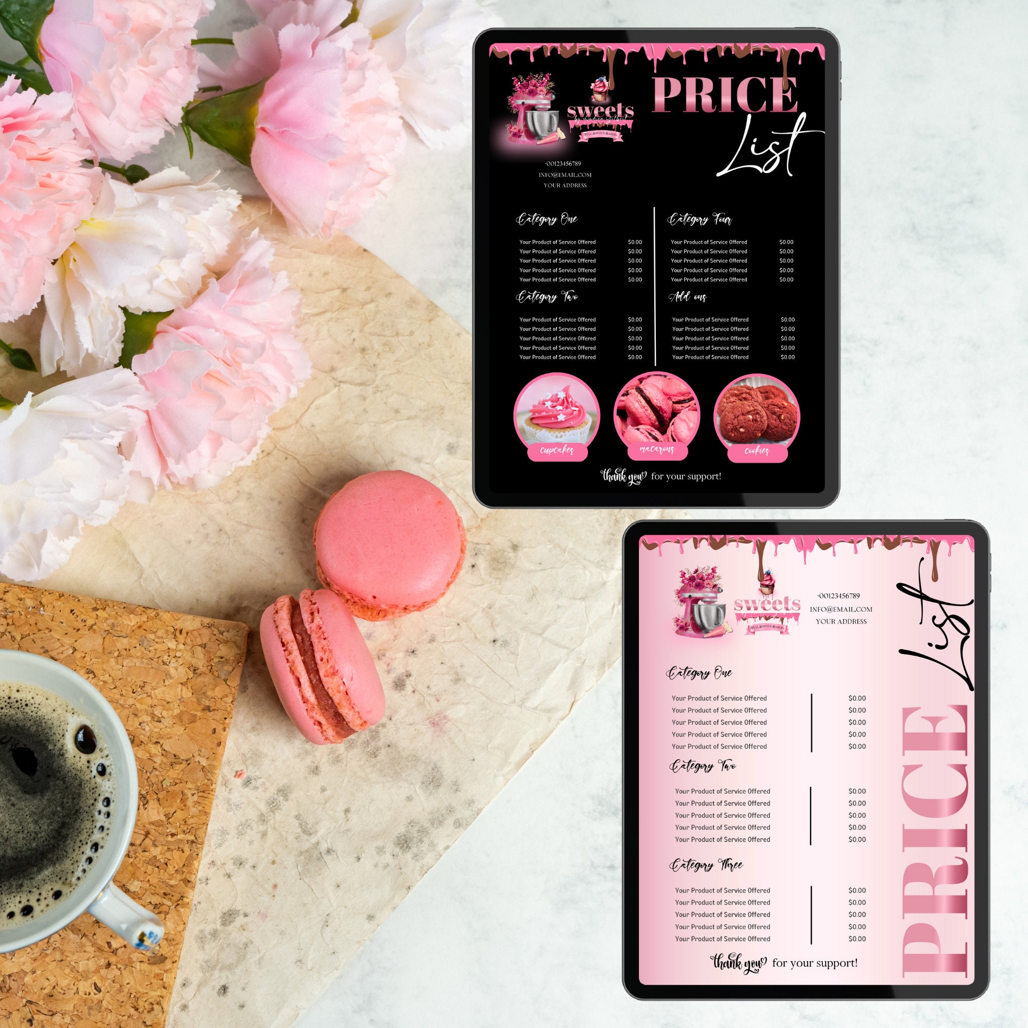 BAKERY Price List Template, Editable Modern Pricing Guide, Instagram ...