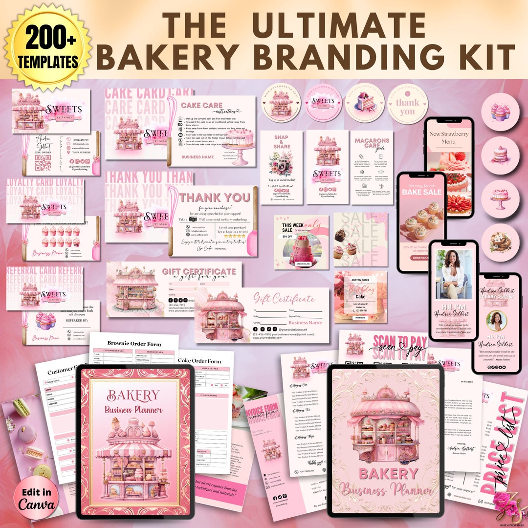 Ultimate Bakery Branding Kit, Bakery Business Forms Bundle, Instagram ...