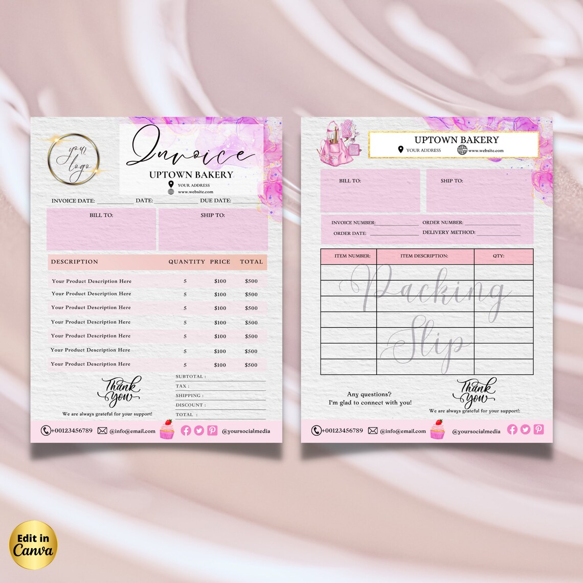 EDITABLE Modern Small Business Form Template Order Tracker - Etsy