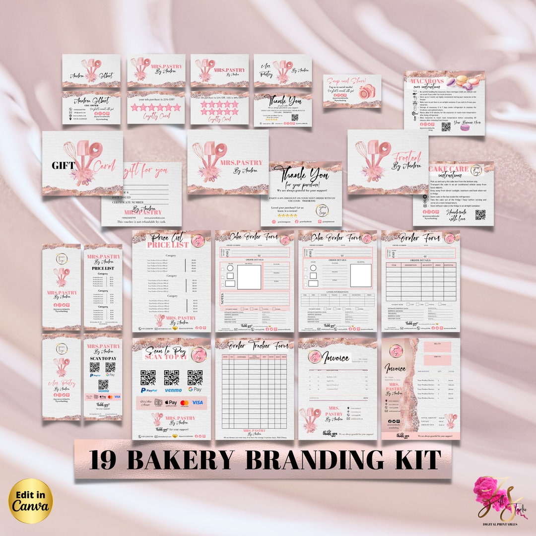 CAKE Business MODERN EDITABLE Branding Kit Business Printable - Etsy
