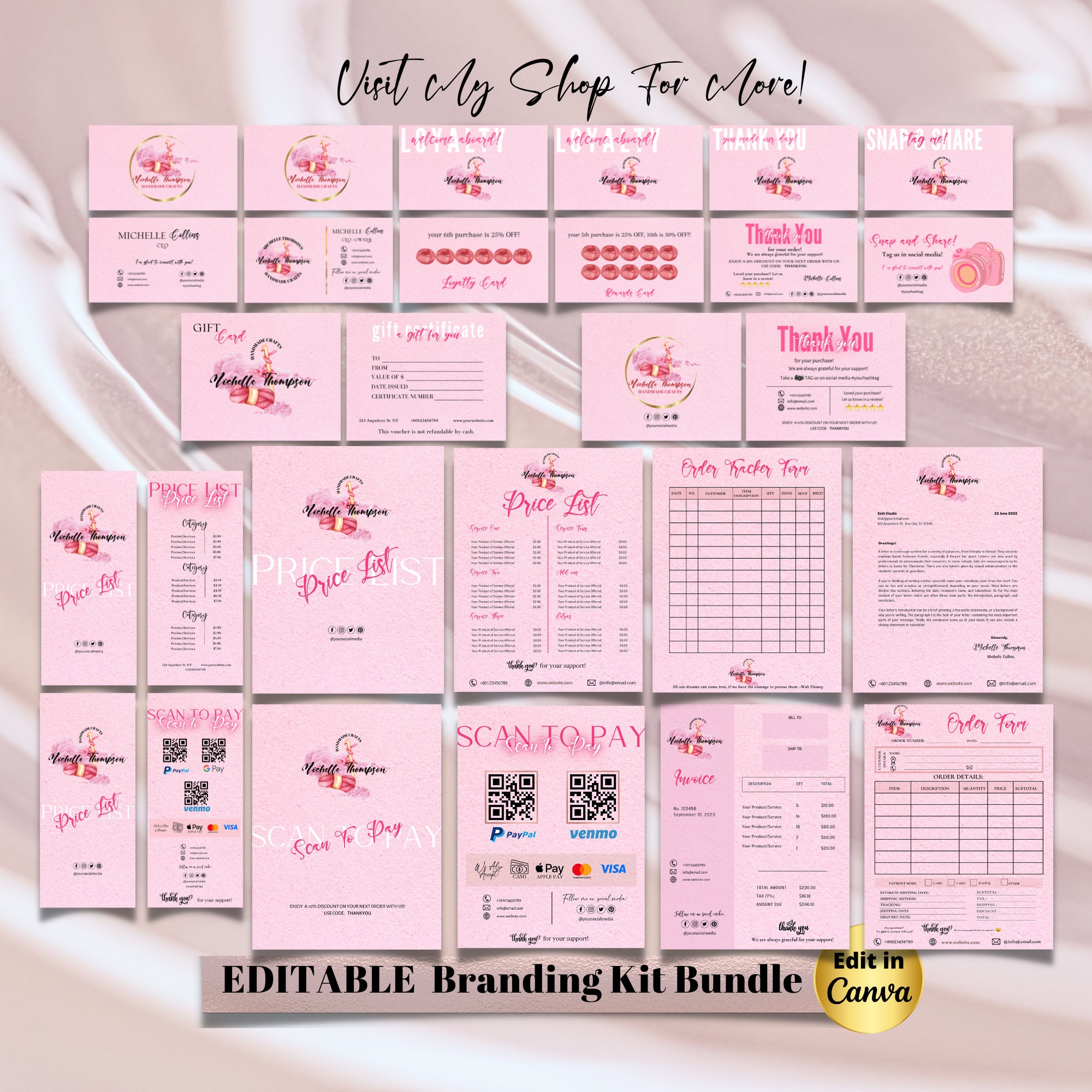 CROCHET Invoice Template Editable Custom Order Form Printable - Etsy