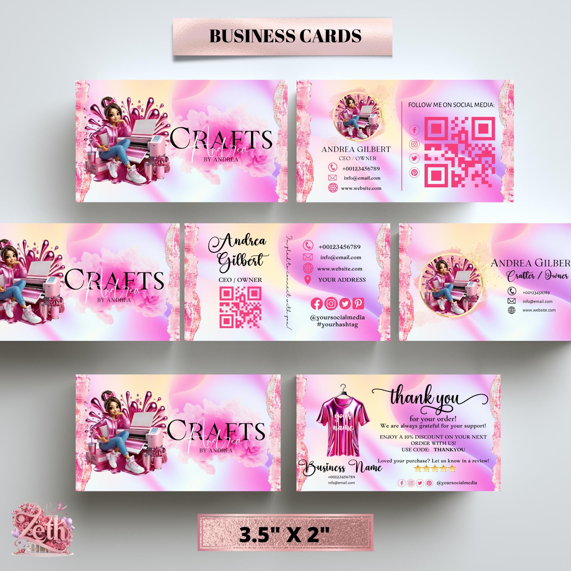 Crafting Business Card Design, Crafter Logo T-shirt Business Card, Heat ...