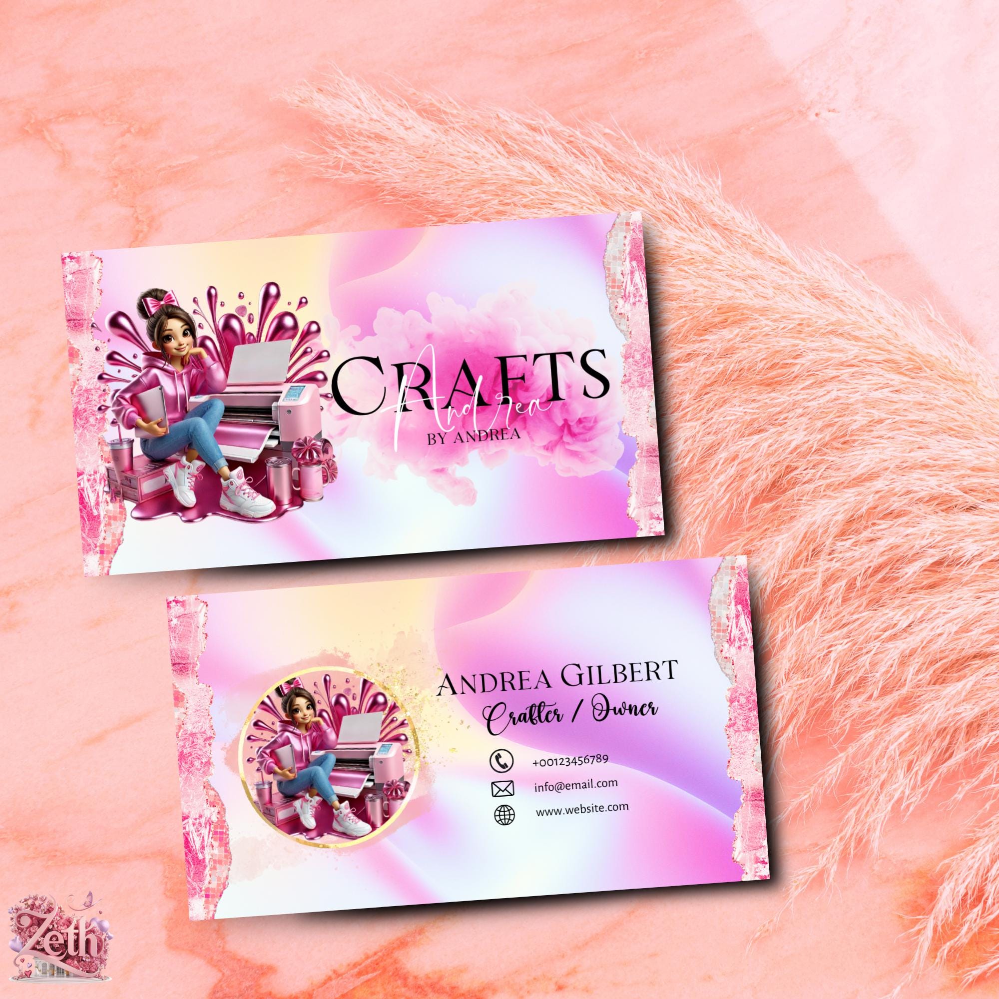 Crafting Business Card Design, Crafter Logo T-shirt Business Card, Heat ...