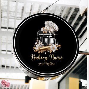 Gold Black Bakery Logo, Baking Logo, Stylish Custom Pastry Logo, Cake ...