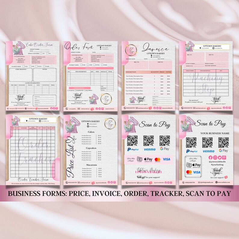 EDITABLE Modern Business Form Templates, Order Tracker Form, Printable ...