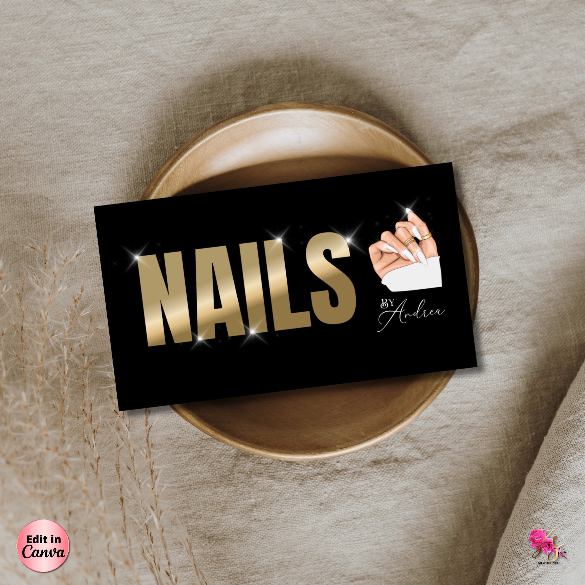 Editable Nail Business Card Template, Nail Tech Business Card, Business ...