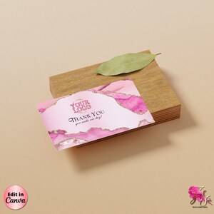 Editable Pink Gold Business Card Template, Feminine Business Card ...