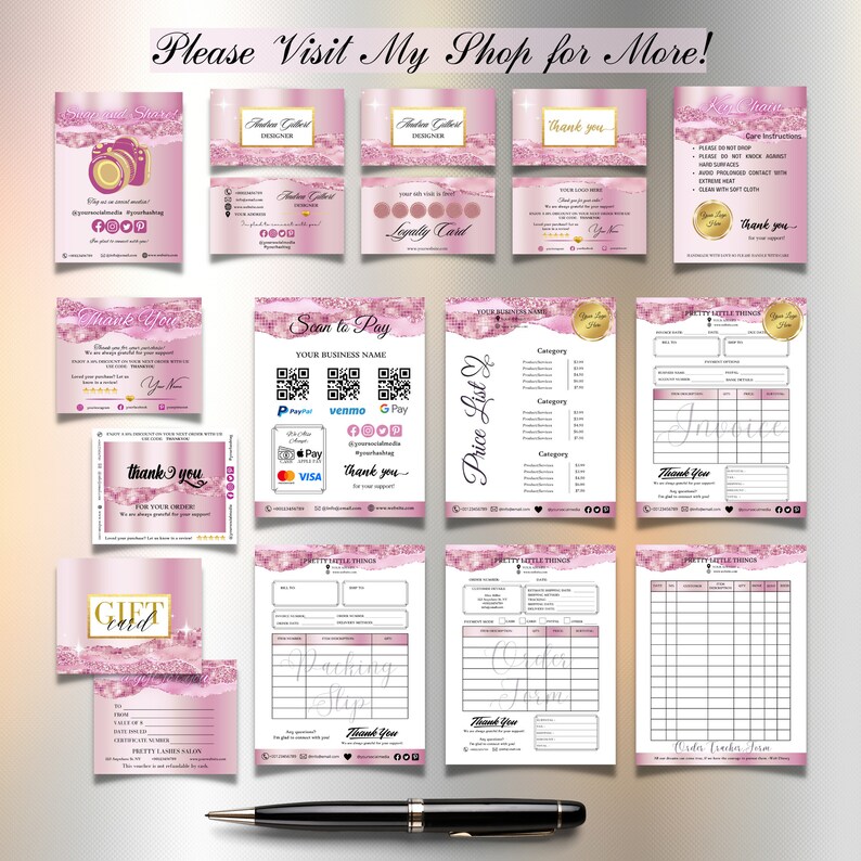 Pink EDITABLE Invoice Form Template Printable Invoice Form | Etsy