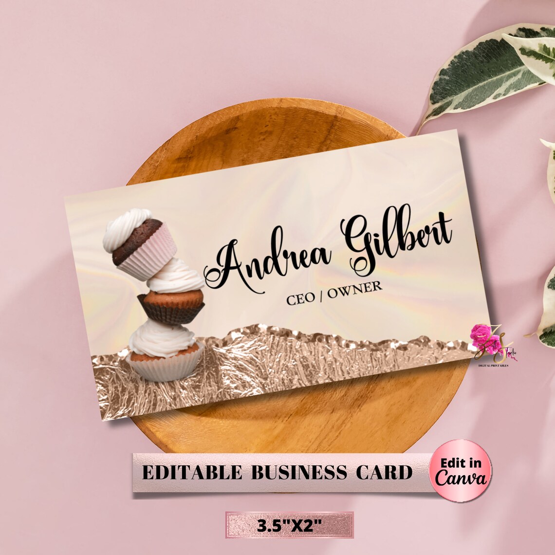 MODERN Creative Custom Cake Bakery Business Card Template DIY - Etsy