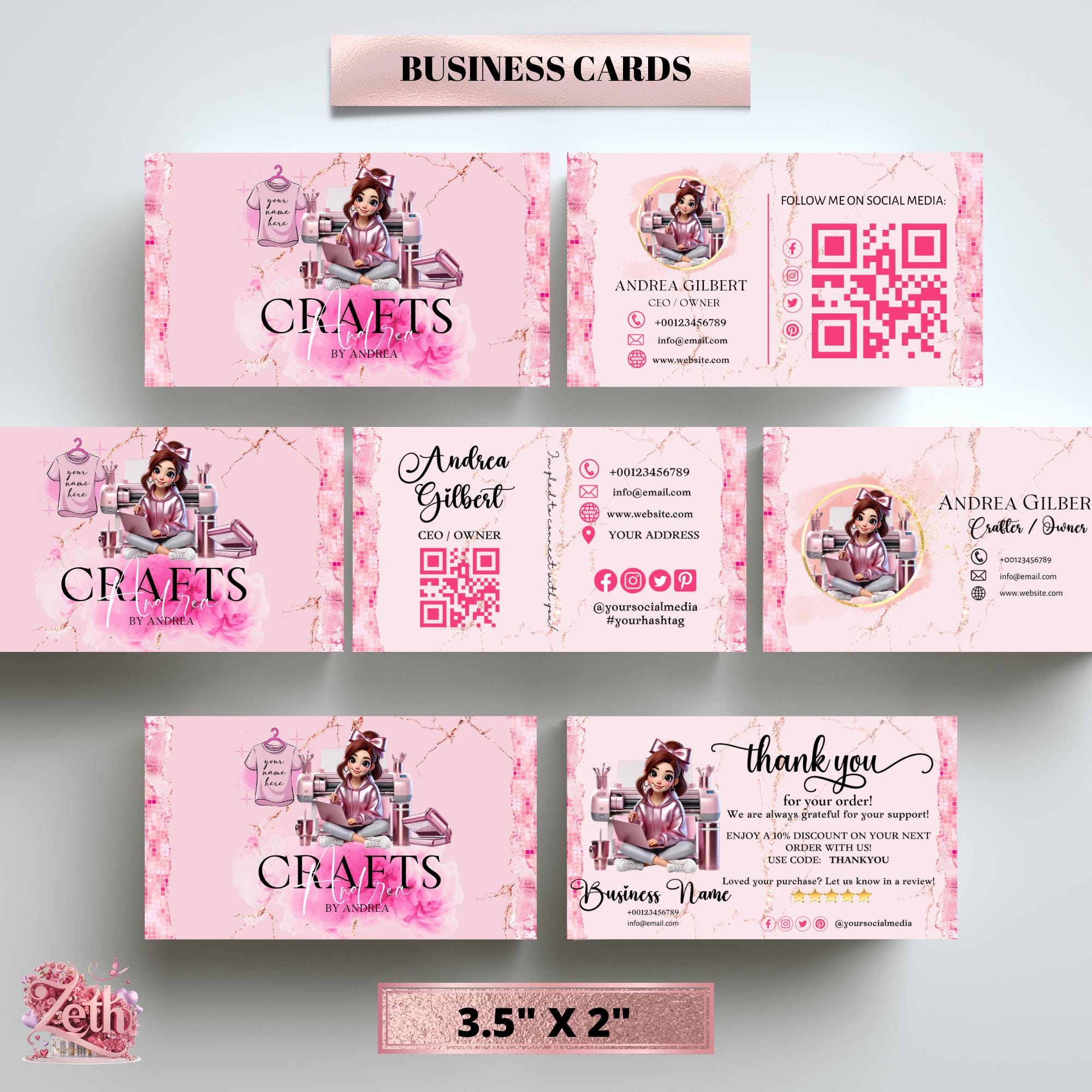 Crafting Business Card Design, Crafter Logo T-shirt Business Card, Heat ...