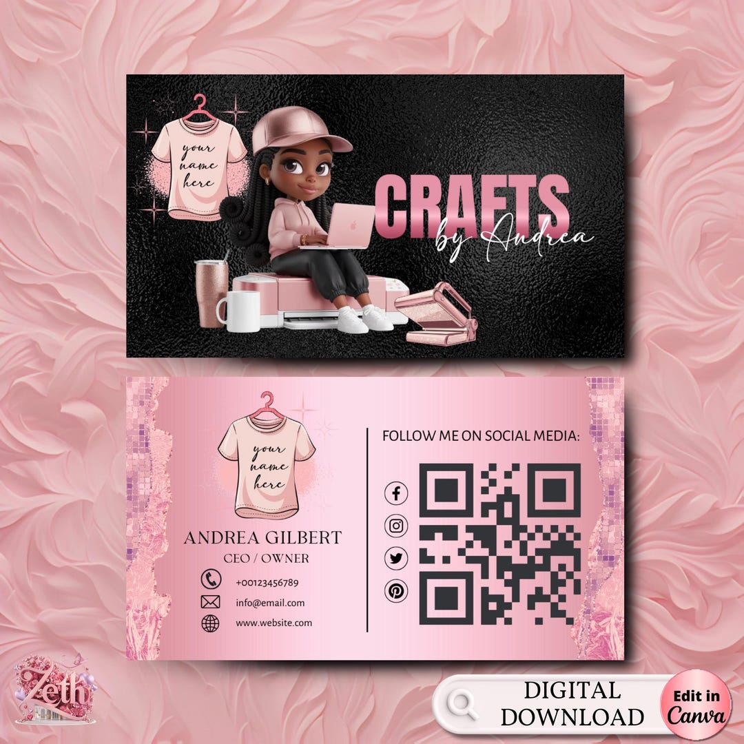 Crafting Business Card Design, Crafter Logo T-shirt Business Card, Heat ...