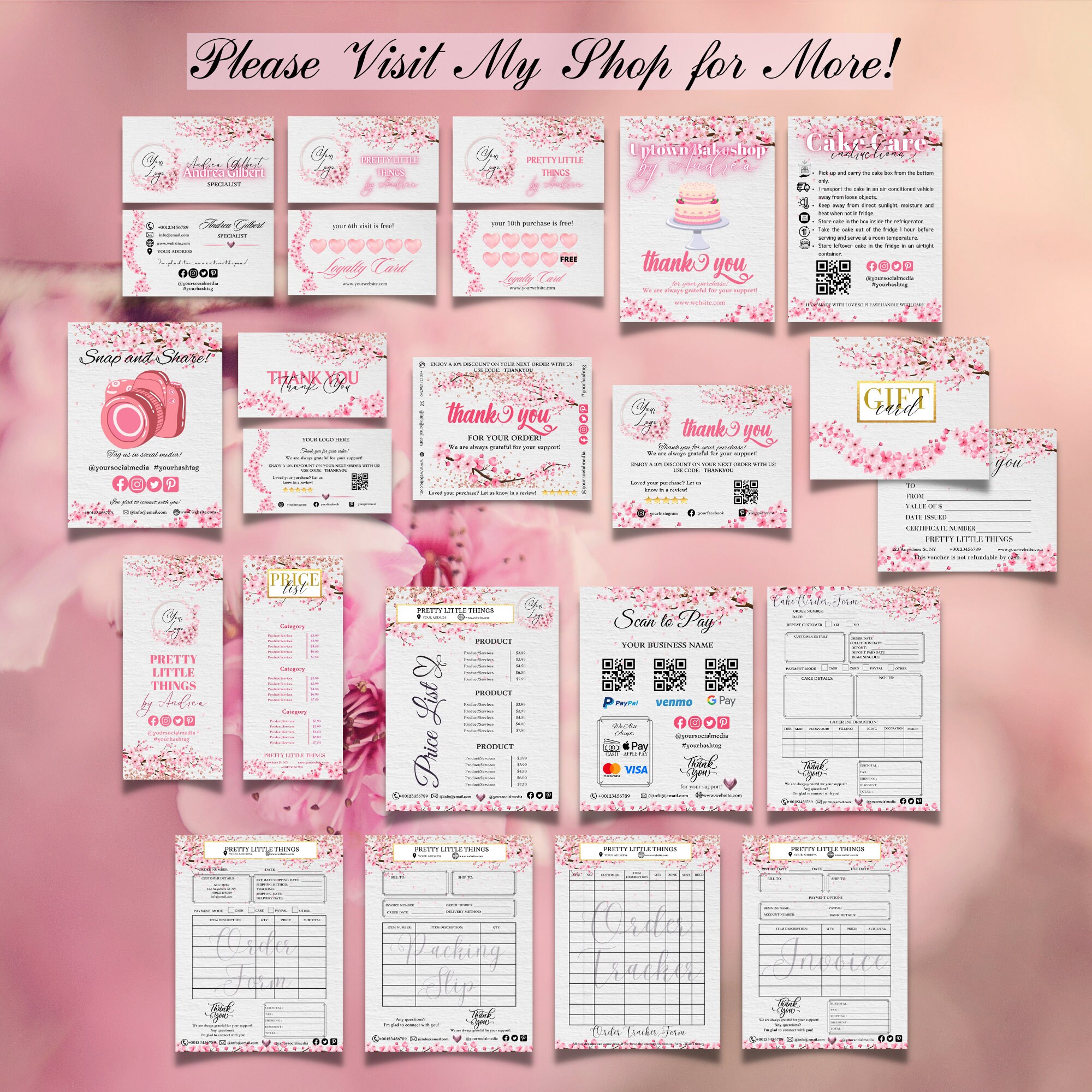 Cake Invoice Template Editable Custom Order Form Printable - Etsy