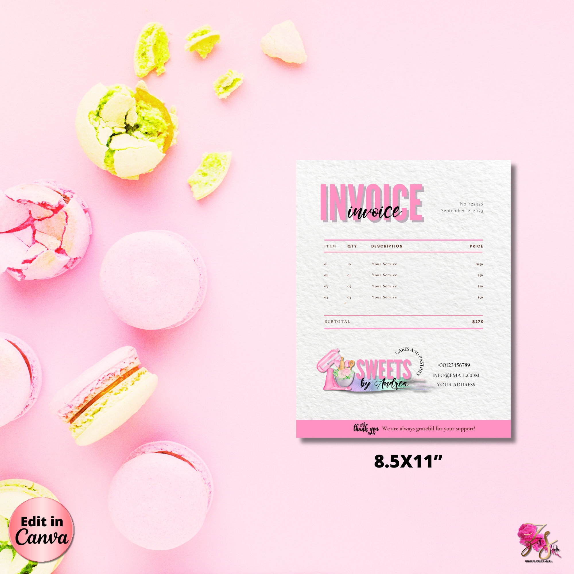 Cake Invoice Template Editable Custom Order Form Printable - Etsy