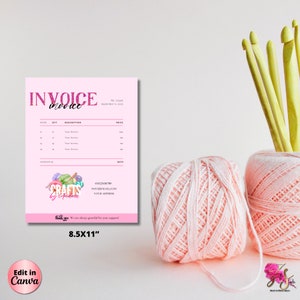 Crochet Invoice Template Editable, Custom Order Form Printable for ...