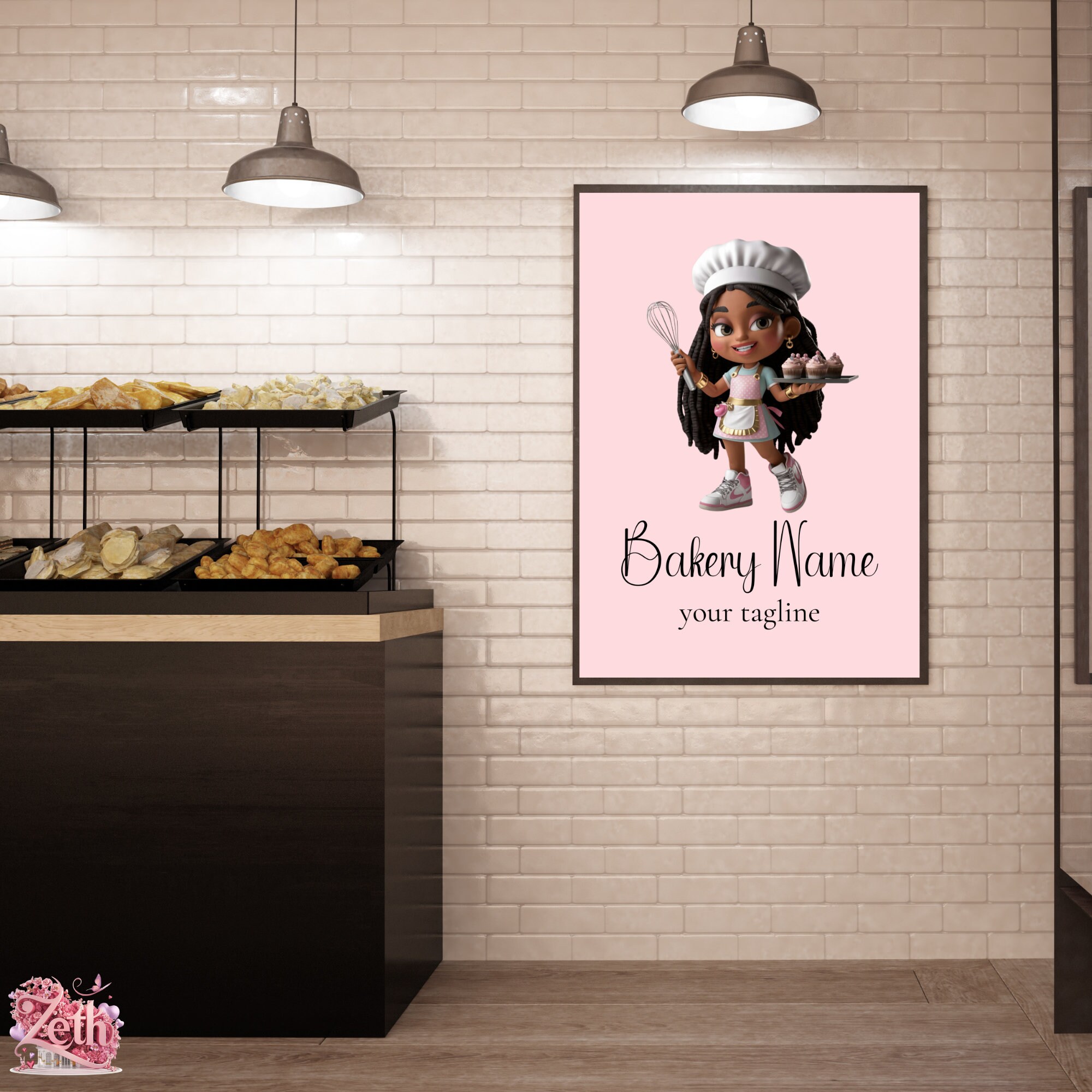 Chibi Girl Bakery Logo, Chibi Baking Logo, Stylish Custom Pastry Logo ...