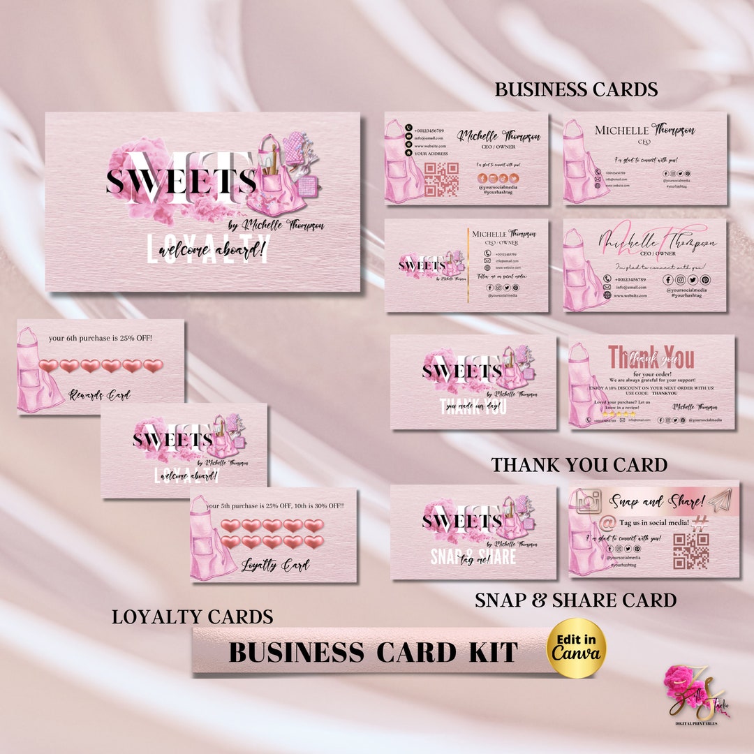 Bakery Pastry & Cake Business Card Kit, Digital Printable, Bakery ...