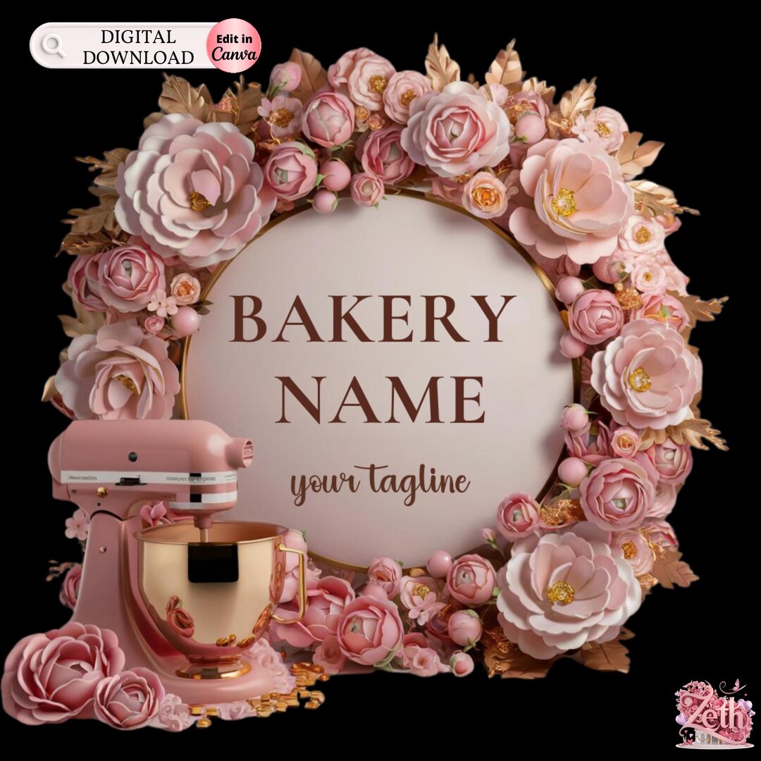 Pink Cake Bakery Logo, Cake Baking Logo, Stylish Custom Pastry Logo ...