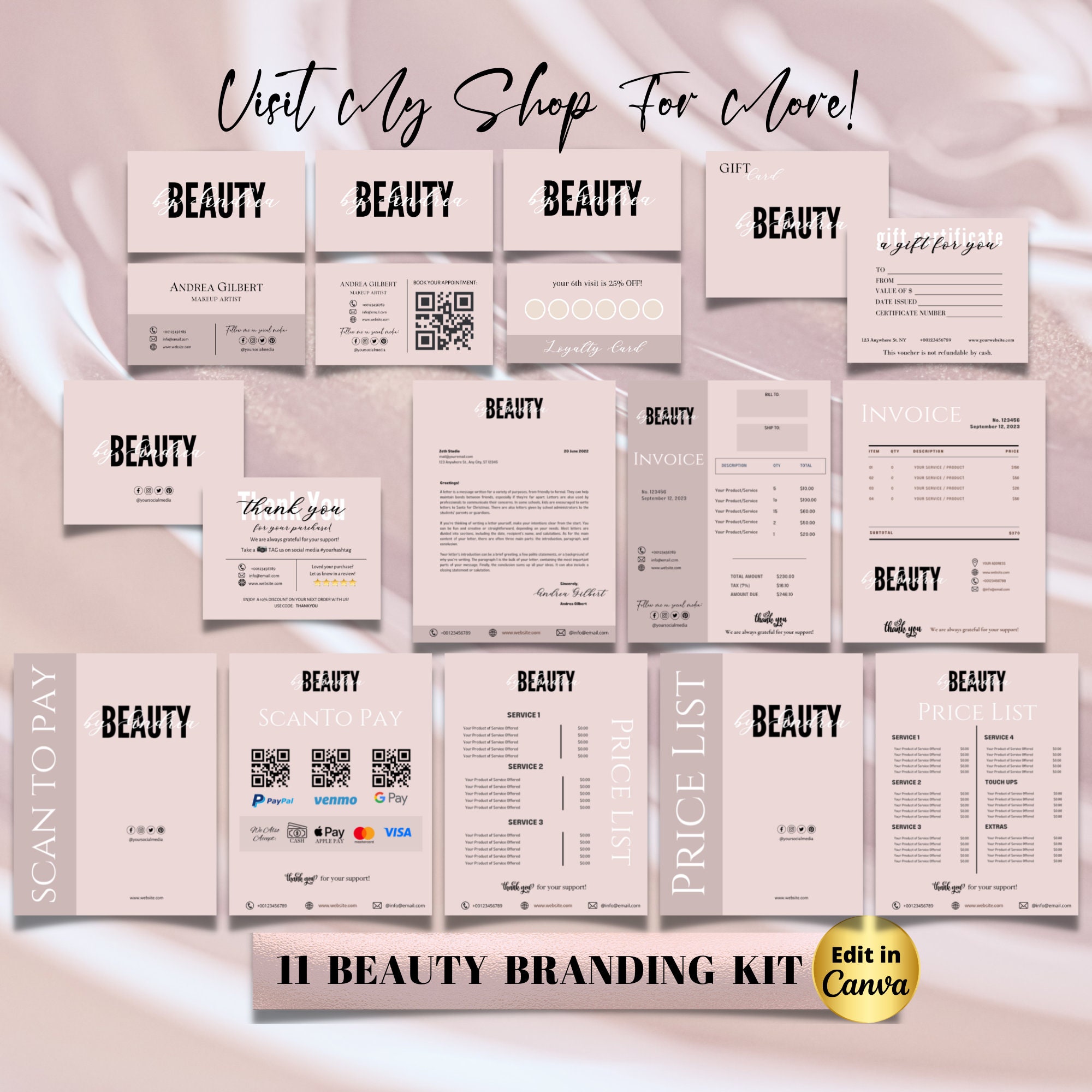 Editable Beige Business Card Template Minimalist Business - Etsy