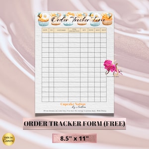 Cake Invoice Template Editable, Custom Order Form Printable for Small ...