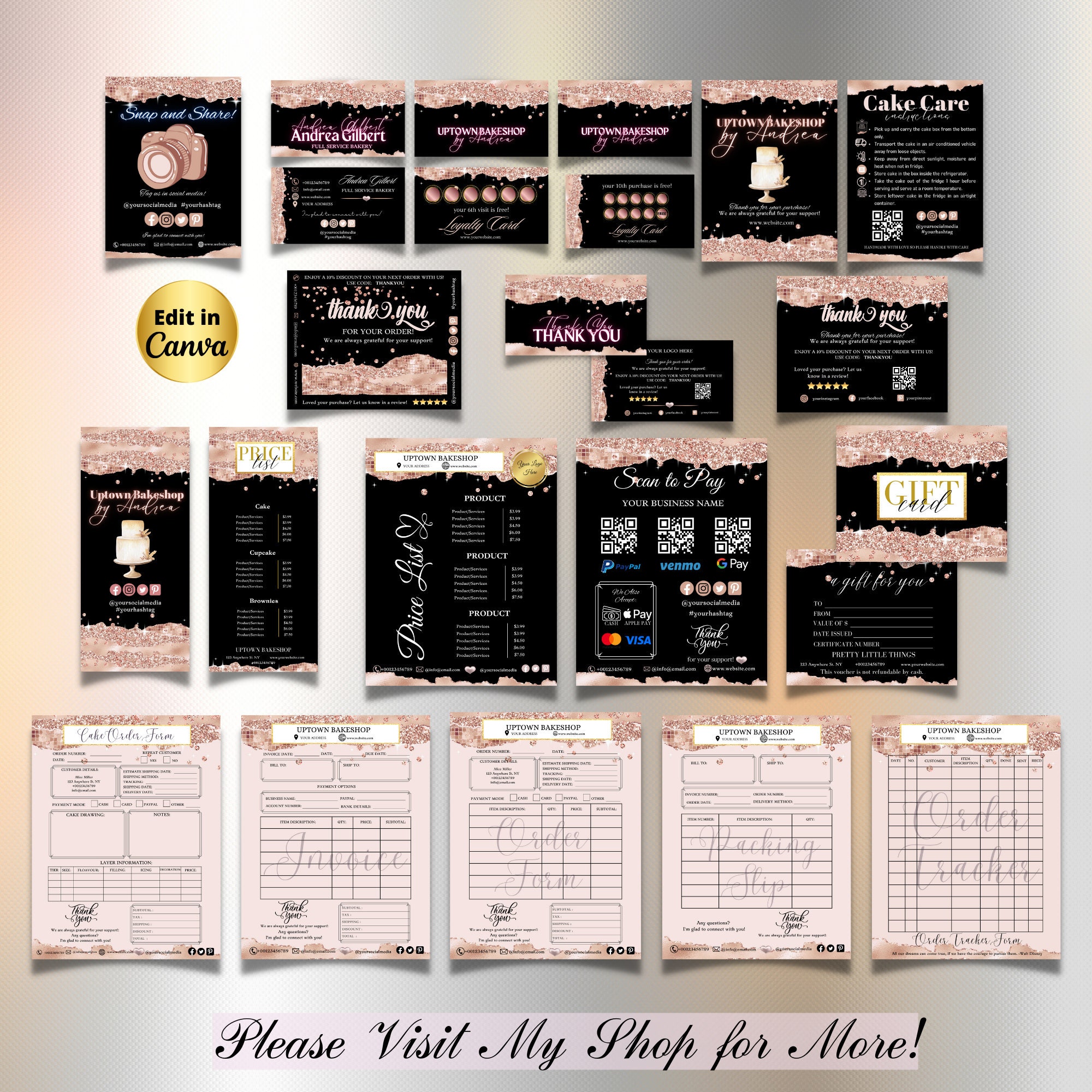 Black Editable Price List Template Printable Business Pricing - Etsy